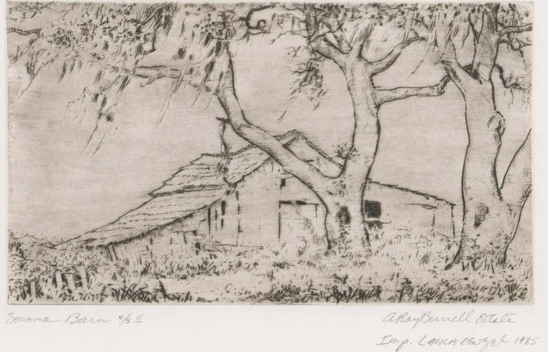 Alfred Burrell Estate Etching [House, Trees] - Sep 26, 2019 | Grant ...