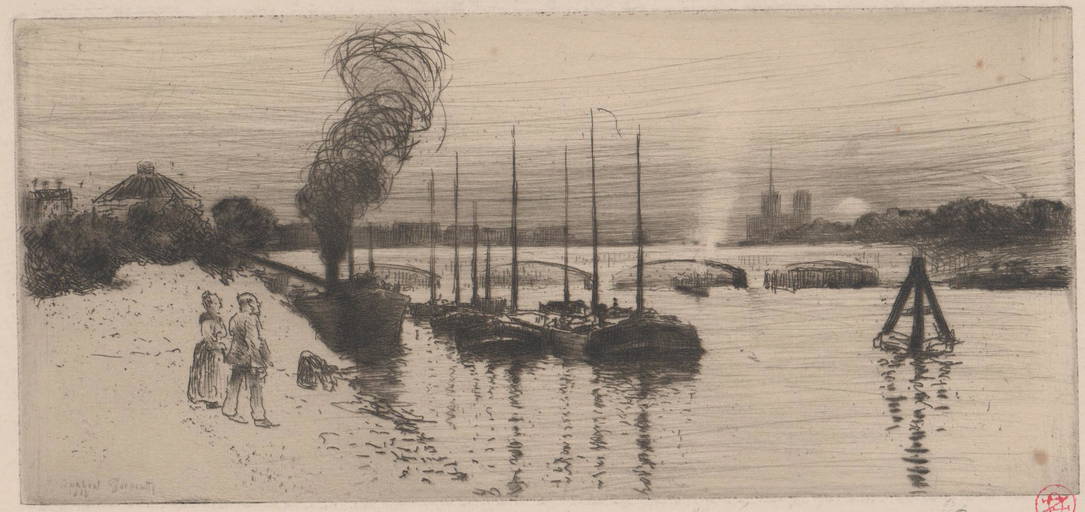 Norbert Goeneutte Etching [boats, Bridge]