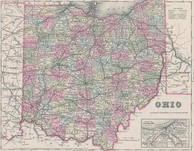 Colton's Iowa Map [midwestern States]