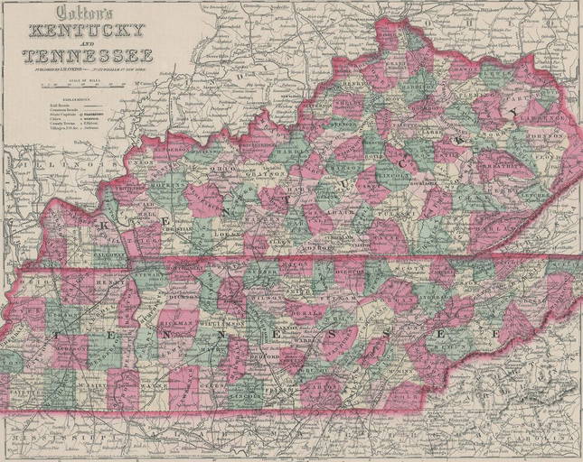 Colton's Kentucky/tennessee Map [southern States]