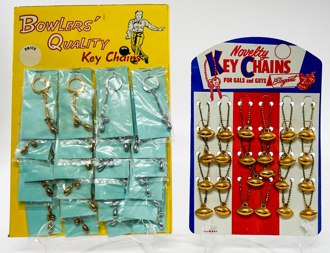 Vintage Key Chains (48) Football And Bowling