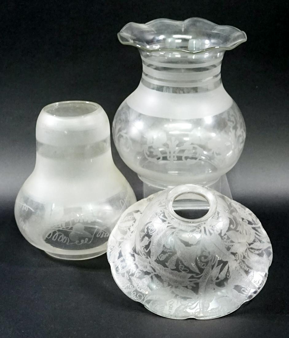 Acid Etched (3) Glass Lamp Shades