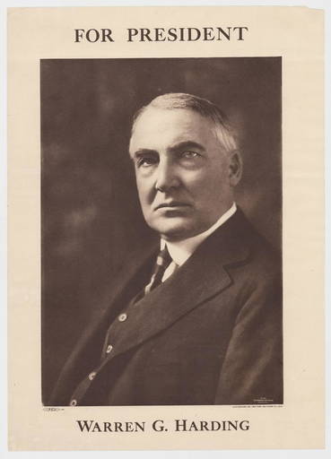 Warren G. Harding Authentic Campaign Poster - Aug 19, 2021 | Grant ...