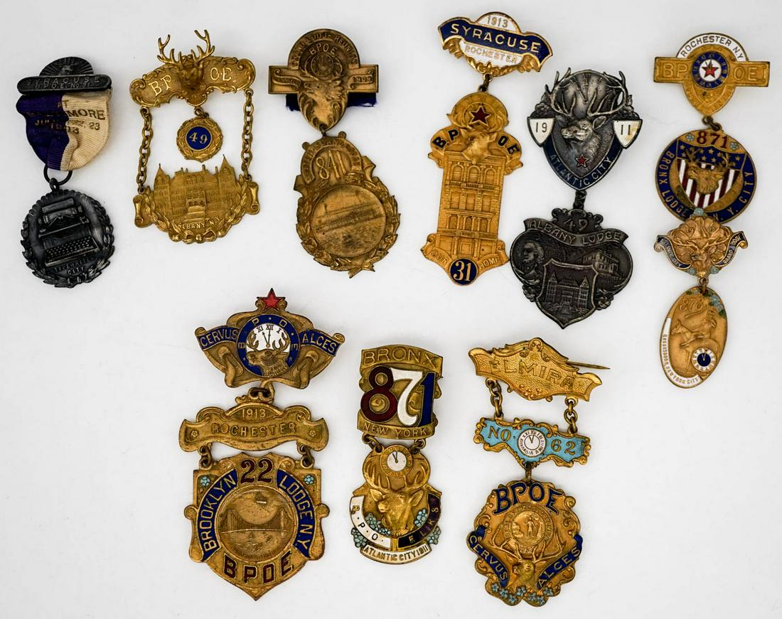 Bpoe Elks Lodge (10) Badges [new York]