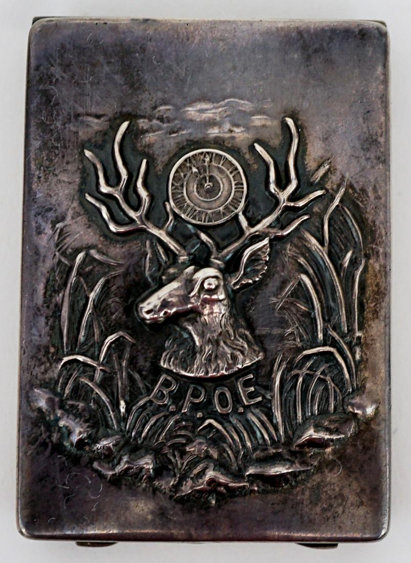 Vintage Bpoe Elks Lodge Match Safe [sterling]