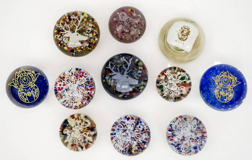 Vintage (12) Bpoe Emblem Glass Globe Paper Weight