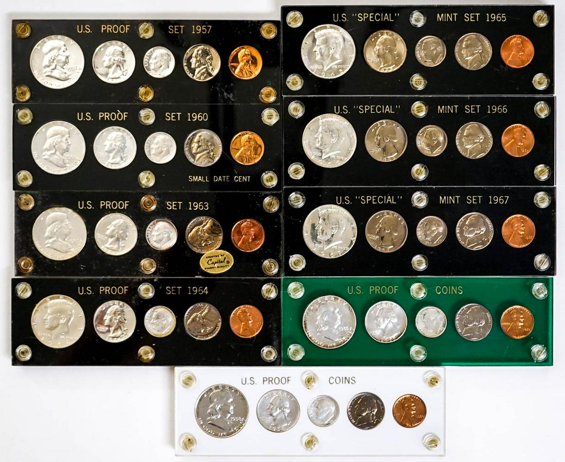 1955, 1957, 1958, 1960, 1963 1967 U.s. Proof Sets