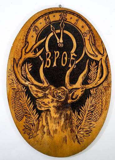 Vintage Bpoe Elks Hand Carved 11 O'clock Plaque