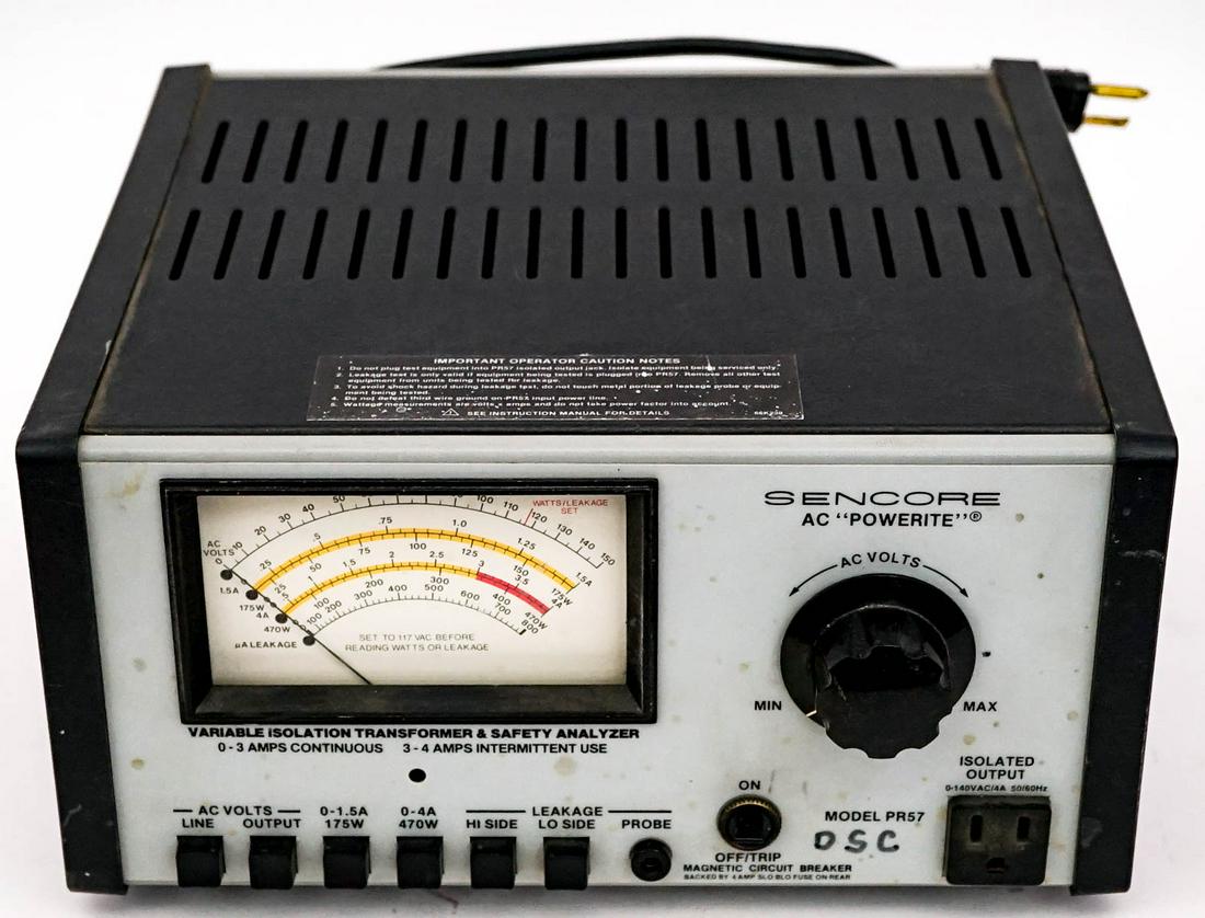Sencore Pr 57 Variable Isolation Transformer 0833 On Jan 12 2023