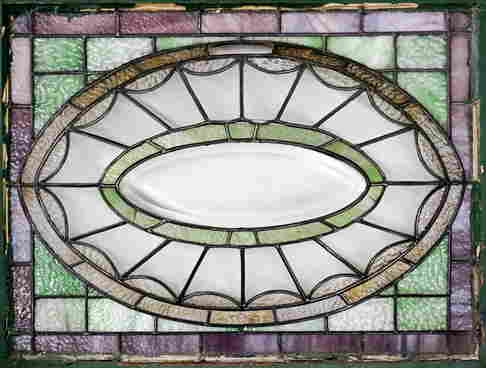 Antique Stained Glass Window, Concave Middle Auction