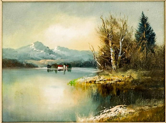 An American Landscape Painting Signed Ross