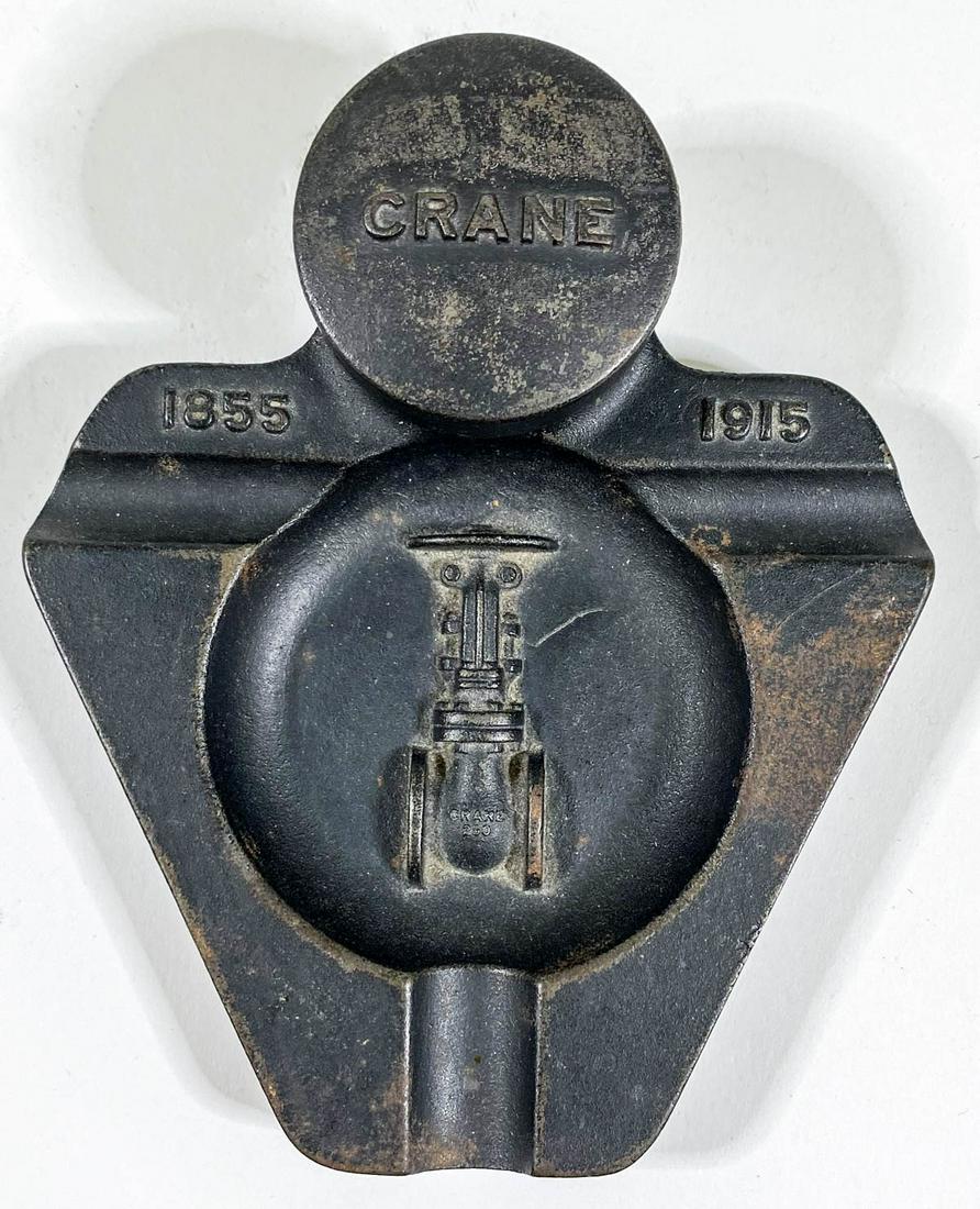 1915 Cast Iron Advertising Inkwell Crane Valve Co.