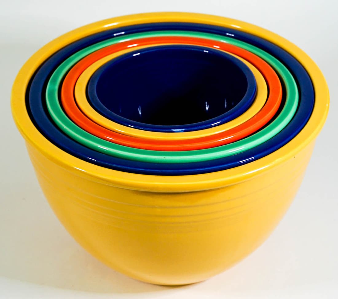 Fiesta Vintage (set 6) Ceramic Stacking Bowls Auction
