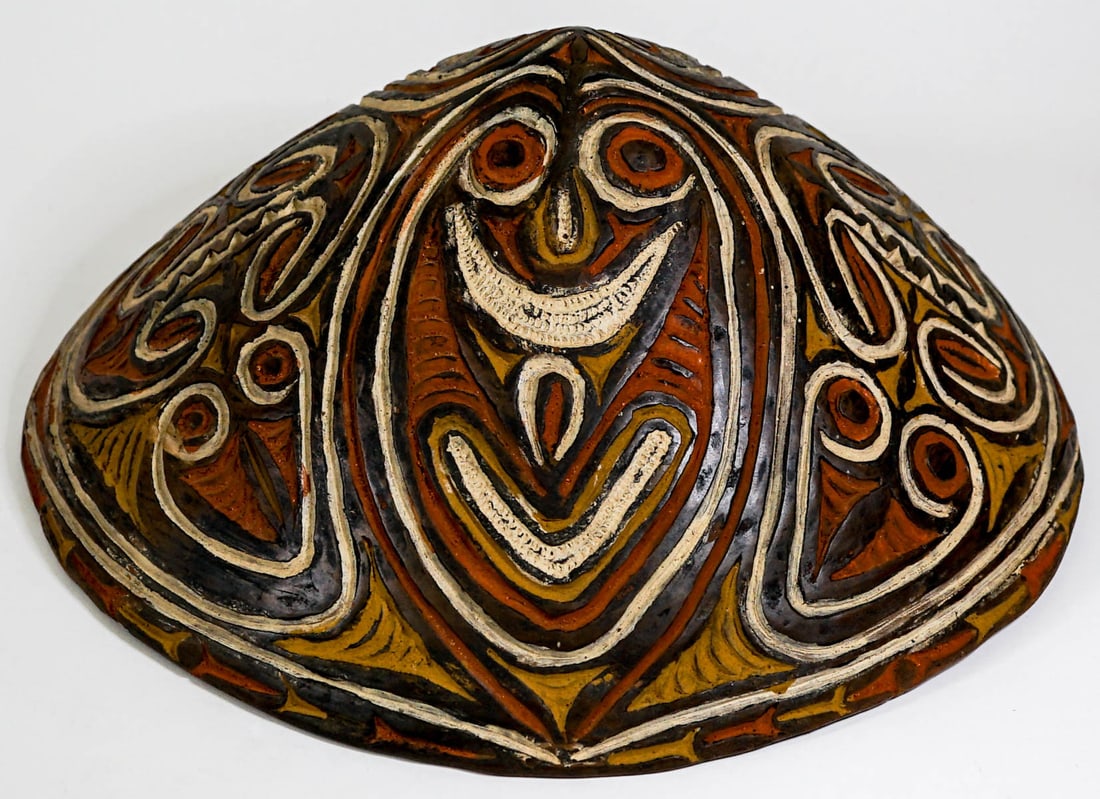 Png Sepik River Polychrome Sago Bowl Auction