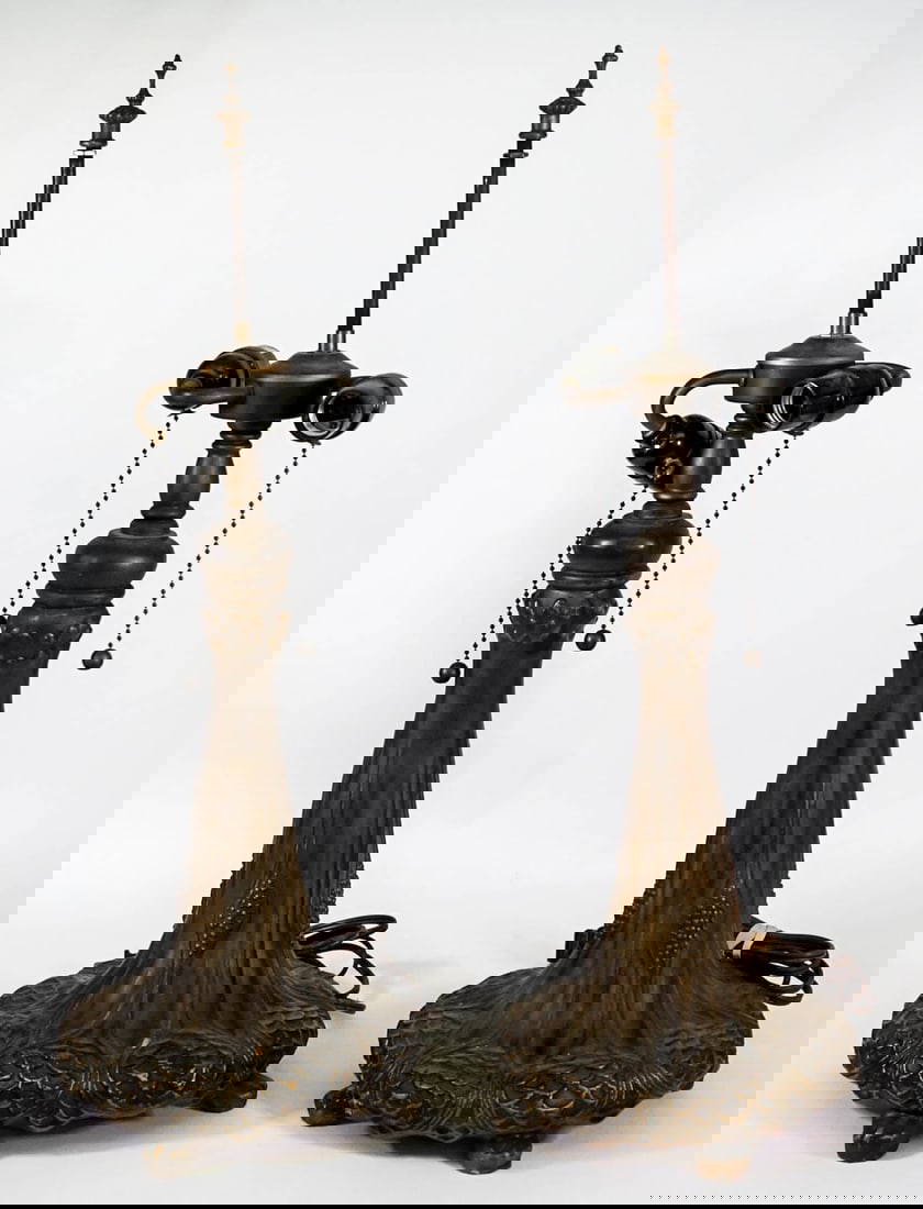 Pair Vintage Metal Lamp Bases Auction