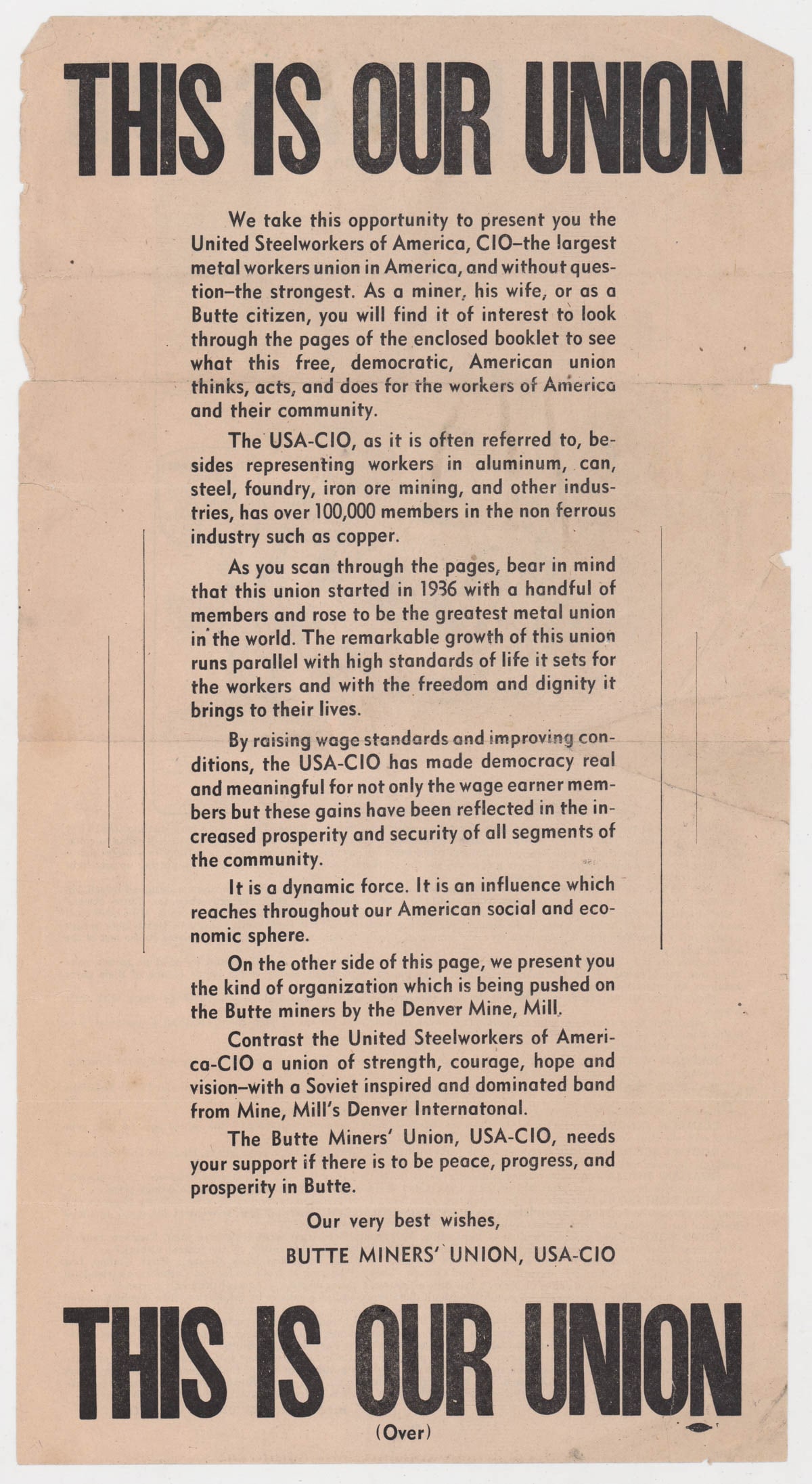 [butte, Montana] Anti-communism Sign Auction