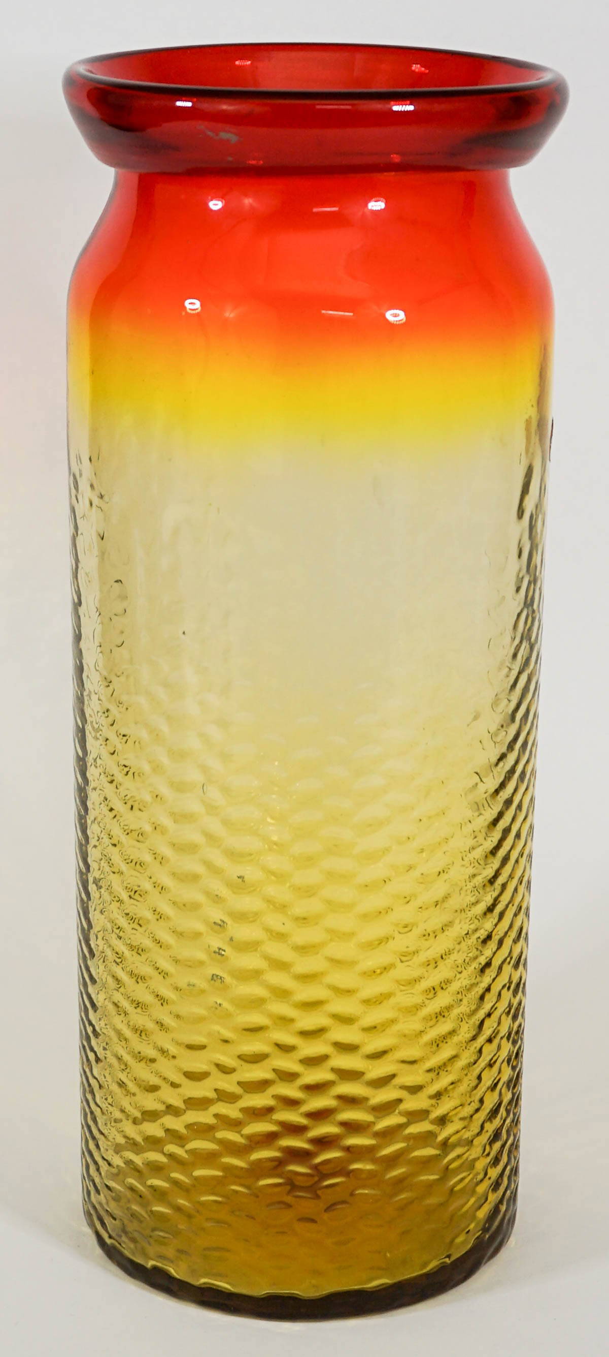 Blenko Handcraft 15.75 In Art Vase [amberina] Auction