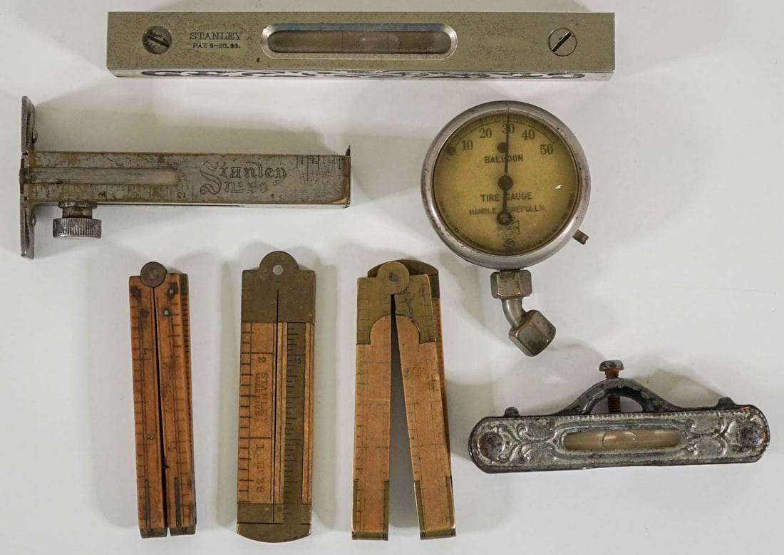 Antique (7) Levels, Rulers, Gauge [stanley] Auction