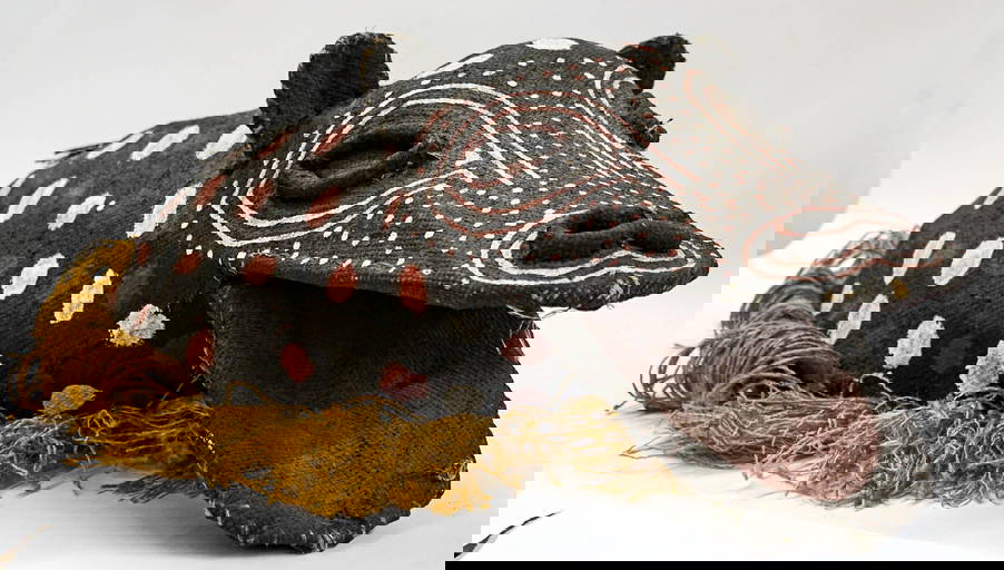 African Painted Burlap Animal Figure