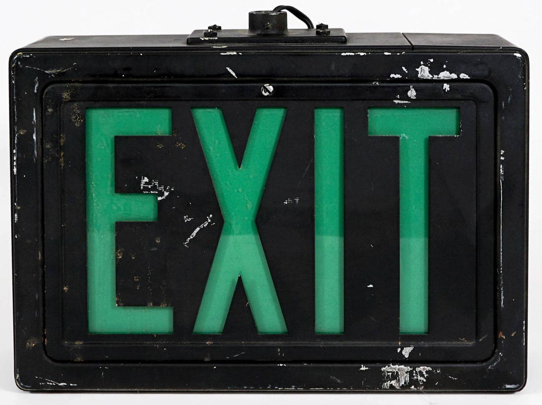 Vintage Lighted Exit Sign Auction