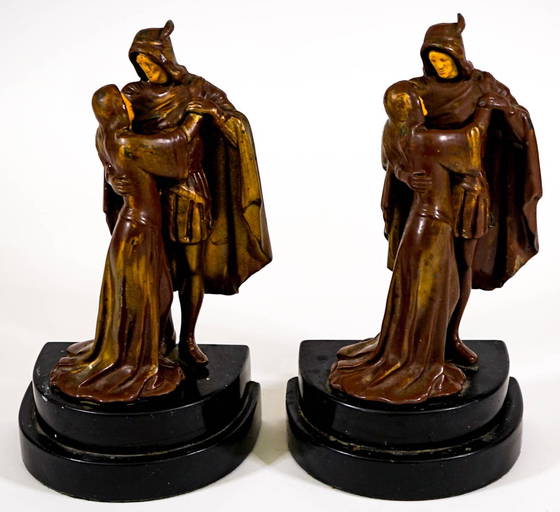J.b. Hirsch Dancing Couple Marble Bookends