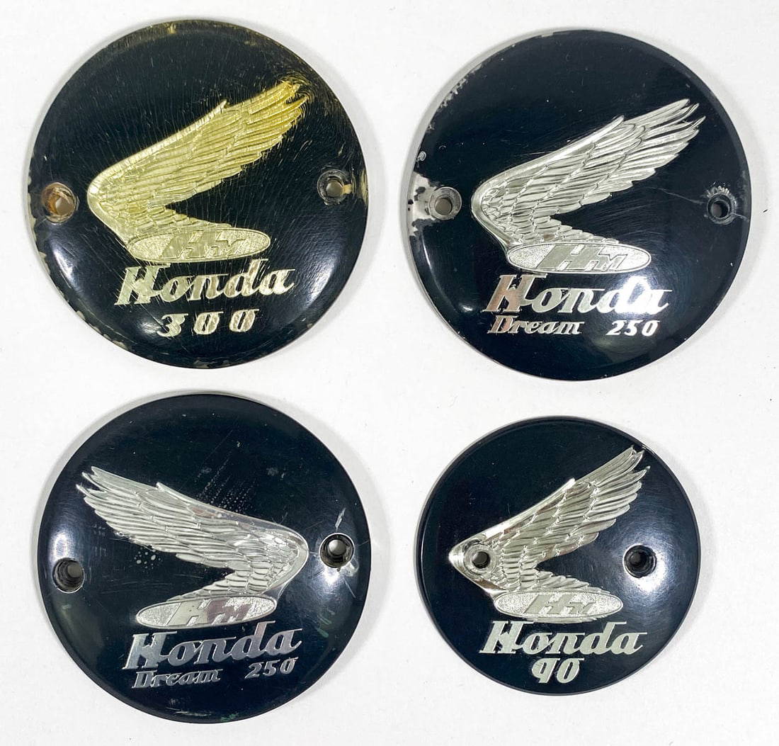 (4) Vintage Honda Motorcycle Tank Emblems Auction