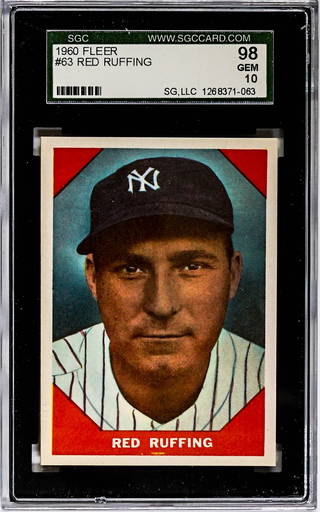 Red Ruffing 1960 Fleer #63 Sgc 10 Pop 1