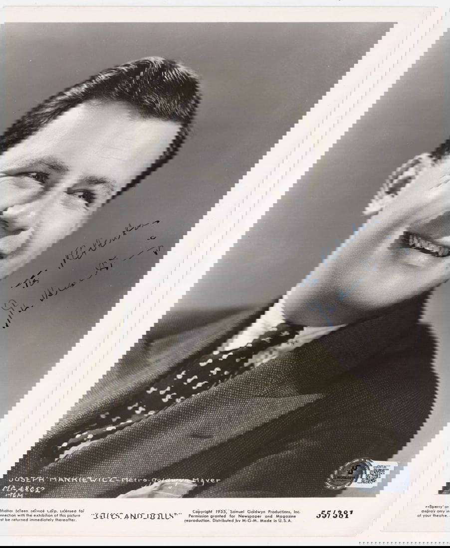 Joseph L. Mankiewicz Signed 8 X 10 Photo Bas Coa Auction