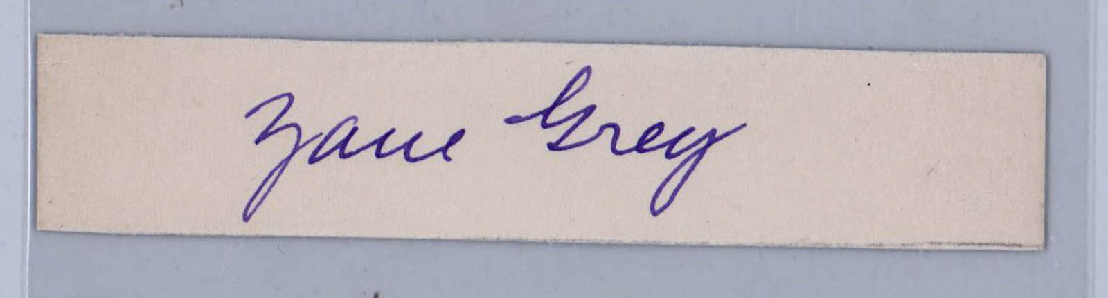Zane Grey Signed Cut Signature Bas Coa