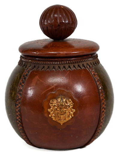 Vintage Italian Leather Wrapped Humidor