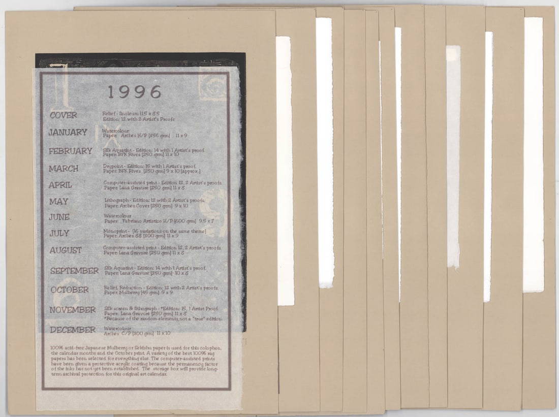 A. E. Crumbley 1996 Works On Paper Calendar Auction