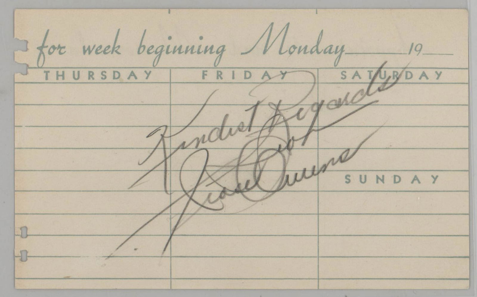 Gold Medallist Jesse Owens Signed Cut Bas Loa Auction