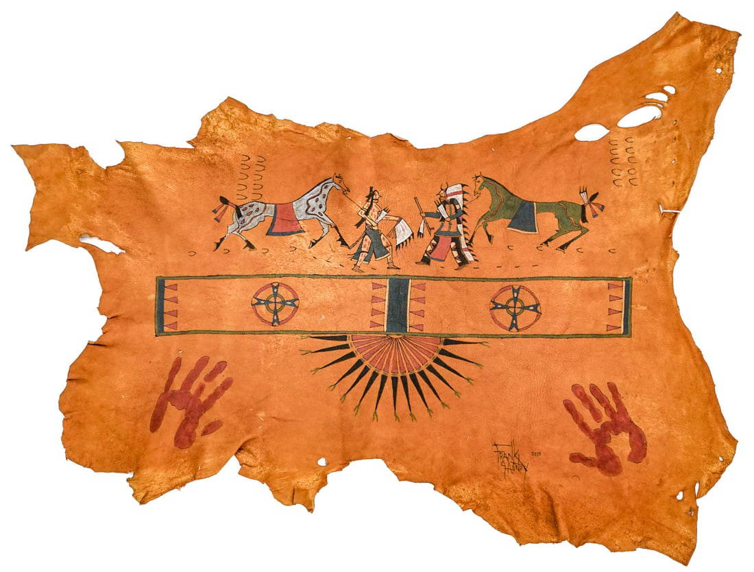 Frank Shortey Painted Leather Hide Auction