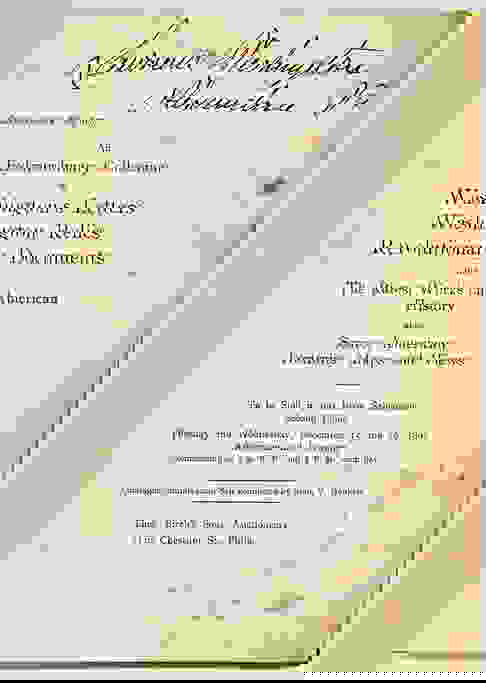 1891 George Washington Letters Auction Catalog Auction