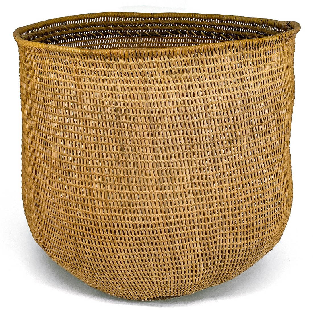 Large Native American Open Work Basket Auction