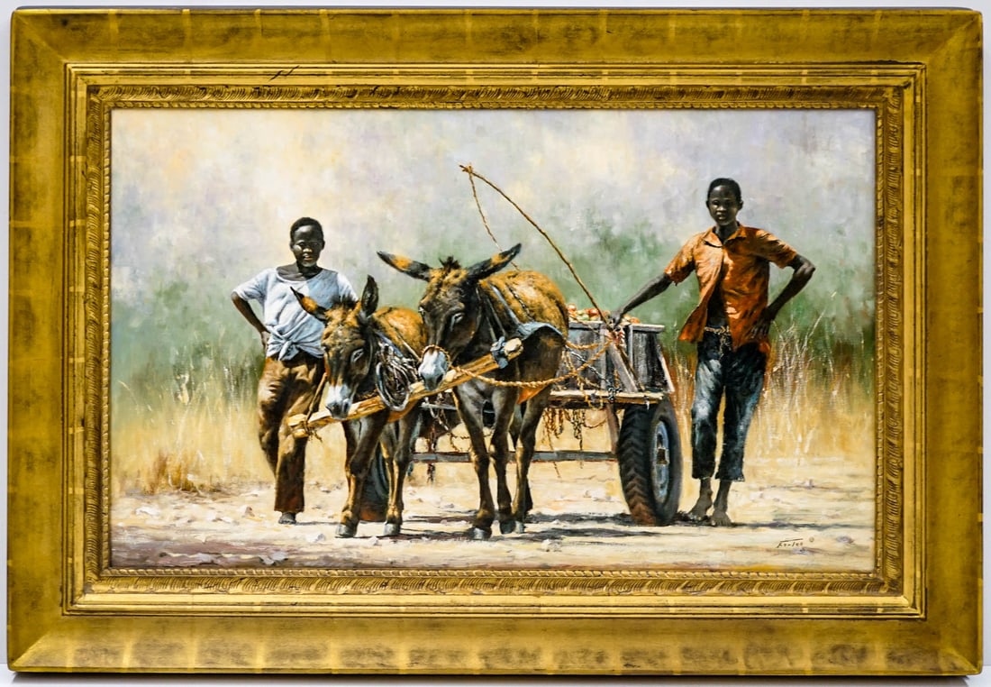 Eric Forlee (born 1949, California) Large Oil Auction