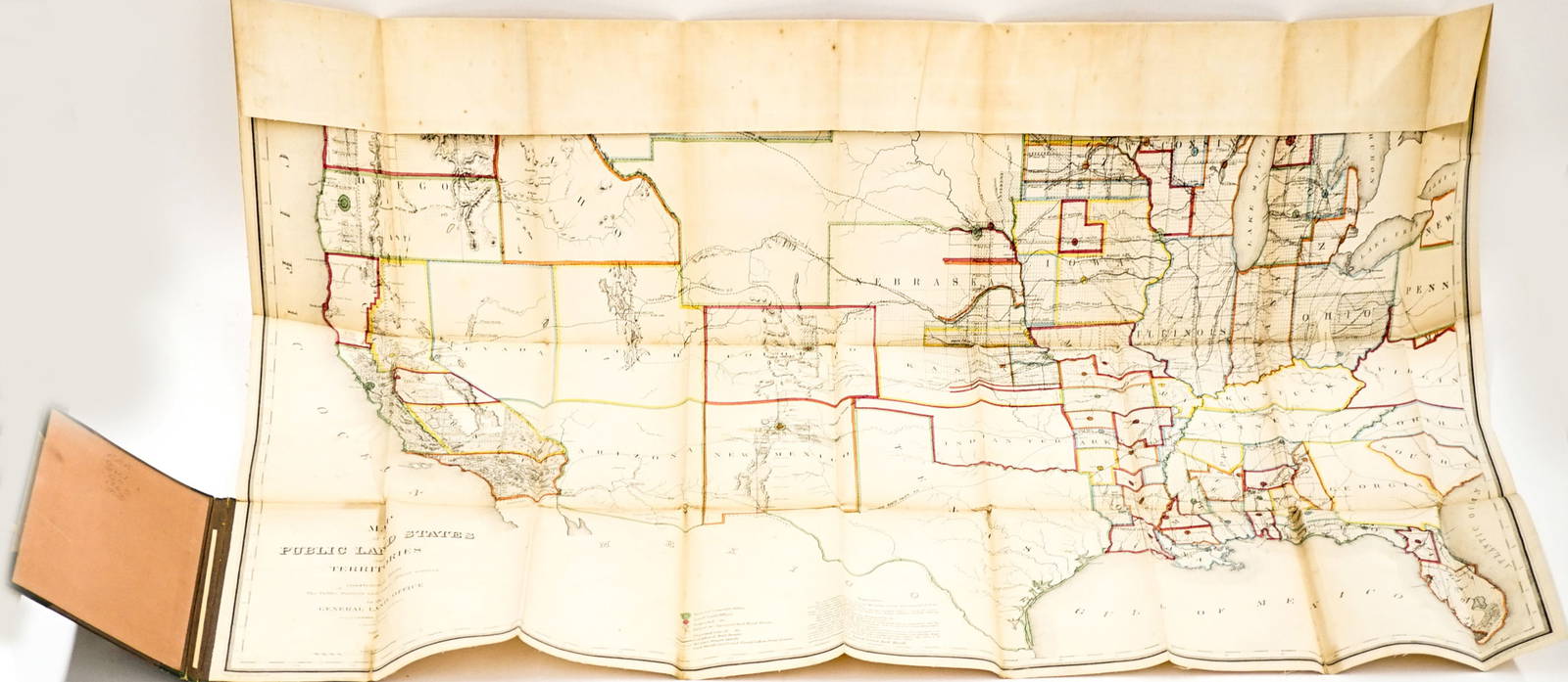 Map Of The Public Land United States 1865 Auction