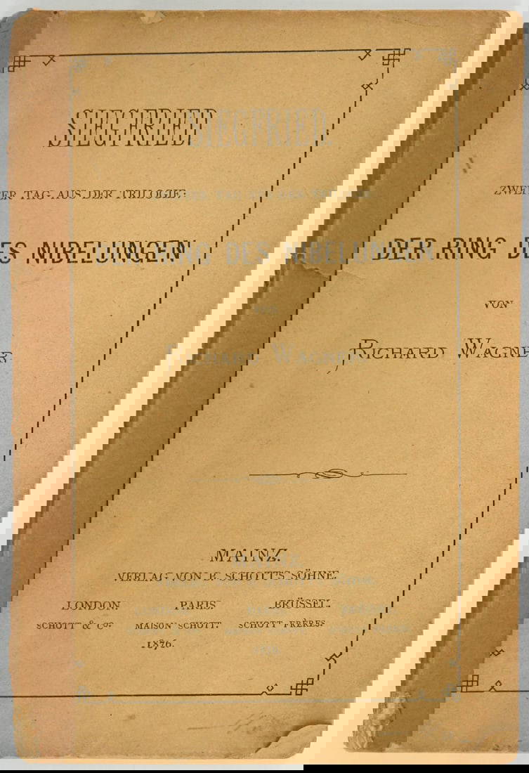 Siegfried (german) By Richard Wagner 1876 Auction