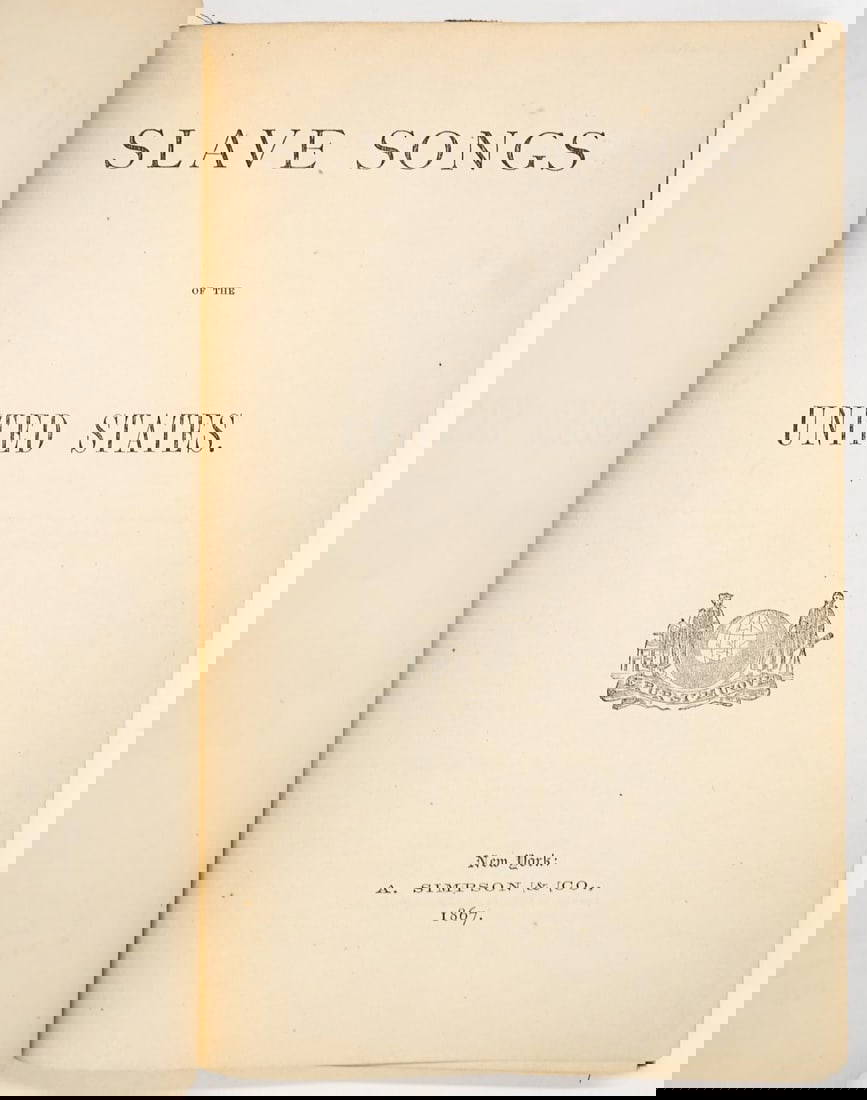 1867. Slave Songs Of The United States Auction