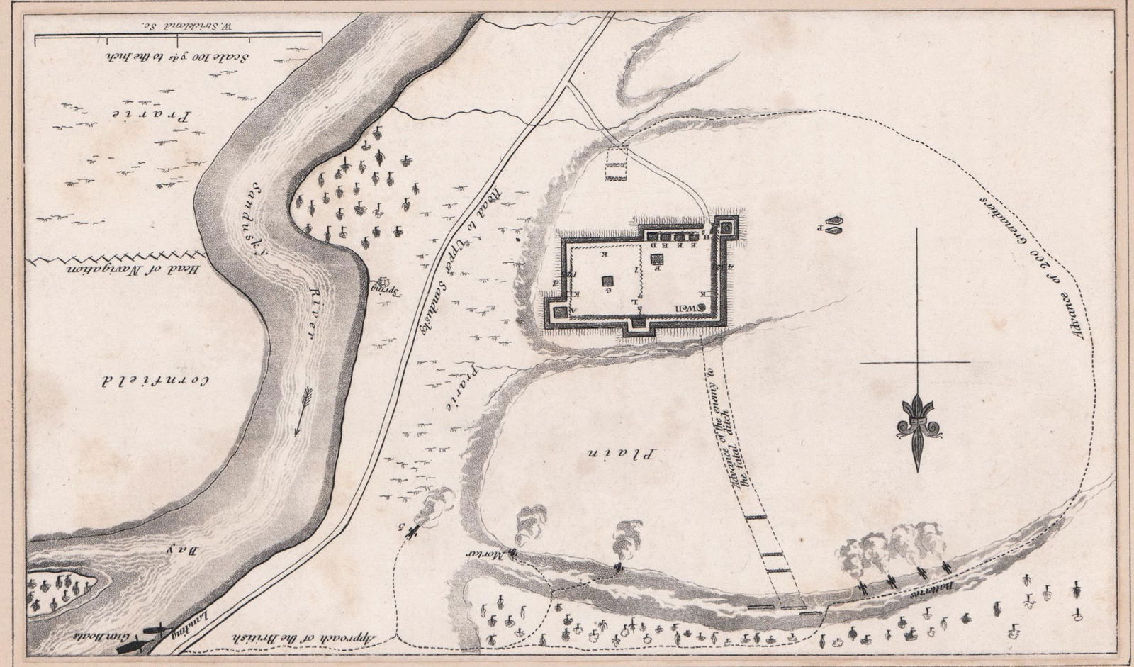 [plan Of Fort Stephenson] War Of 1812 Map