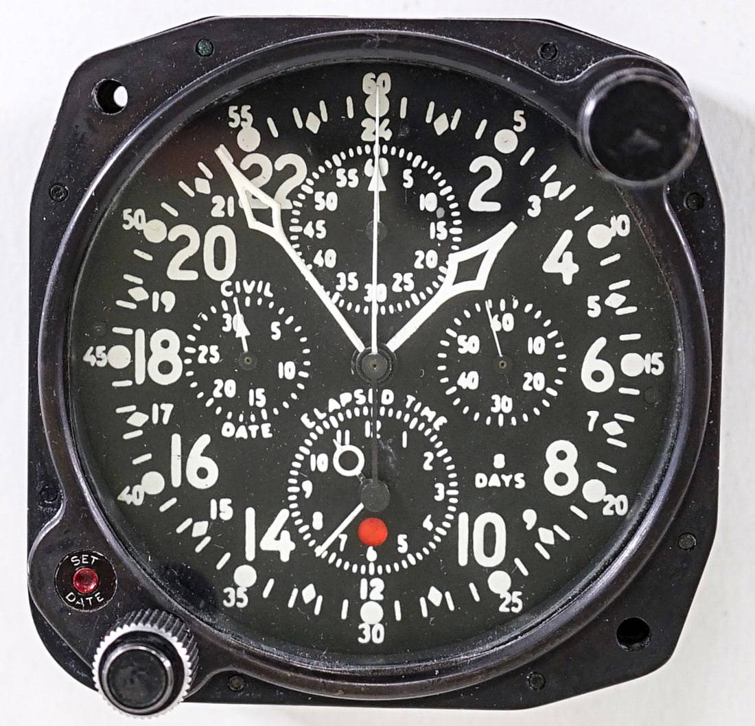 Vintage Hamilton Wwii 37500 Cockpit Clock Auction