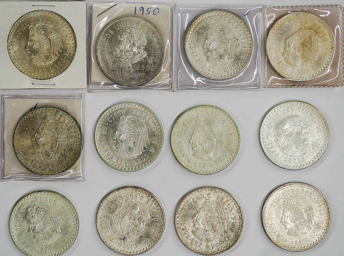 (12) Mexico Silver Coins 30 Grams .900 Each Auction