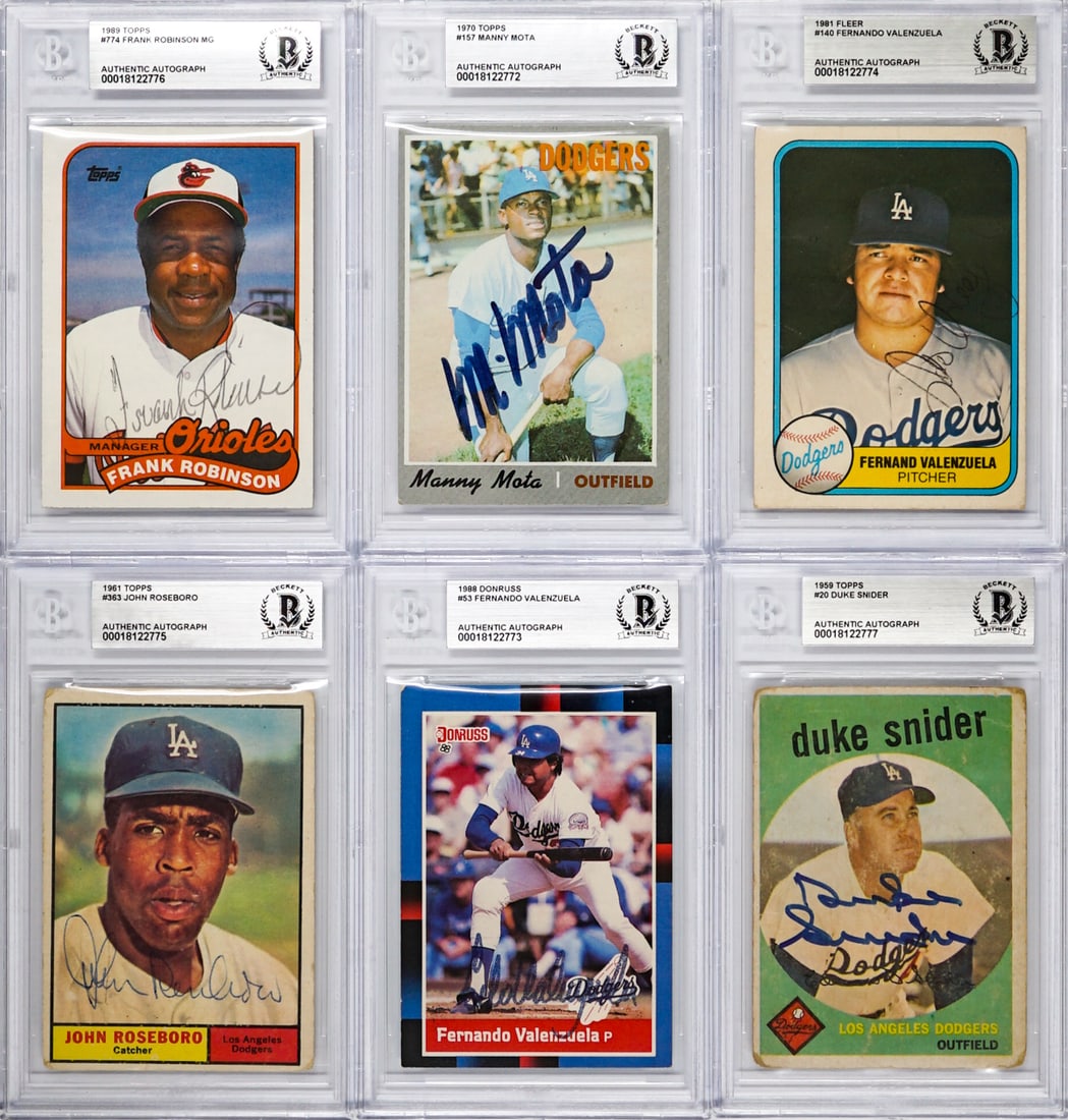 (6) Mlb Past Greats Signed Baseball Cards Auction