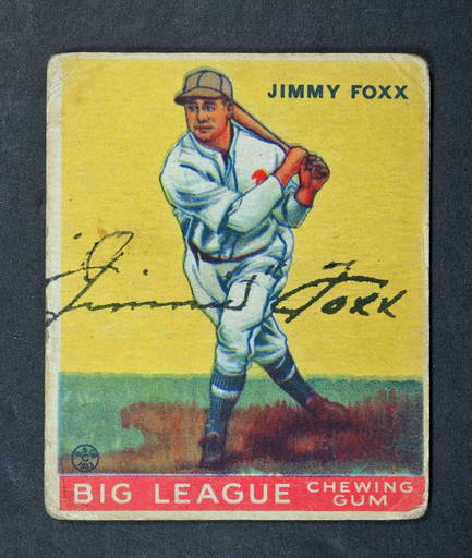 Jimmie Foxx Autographed 1933 Goudey Bb Card