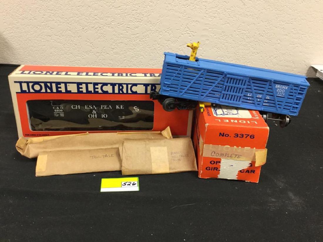 Vintage Lionel Railroad Cars. One Operating Giraffe Car