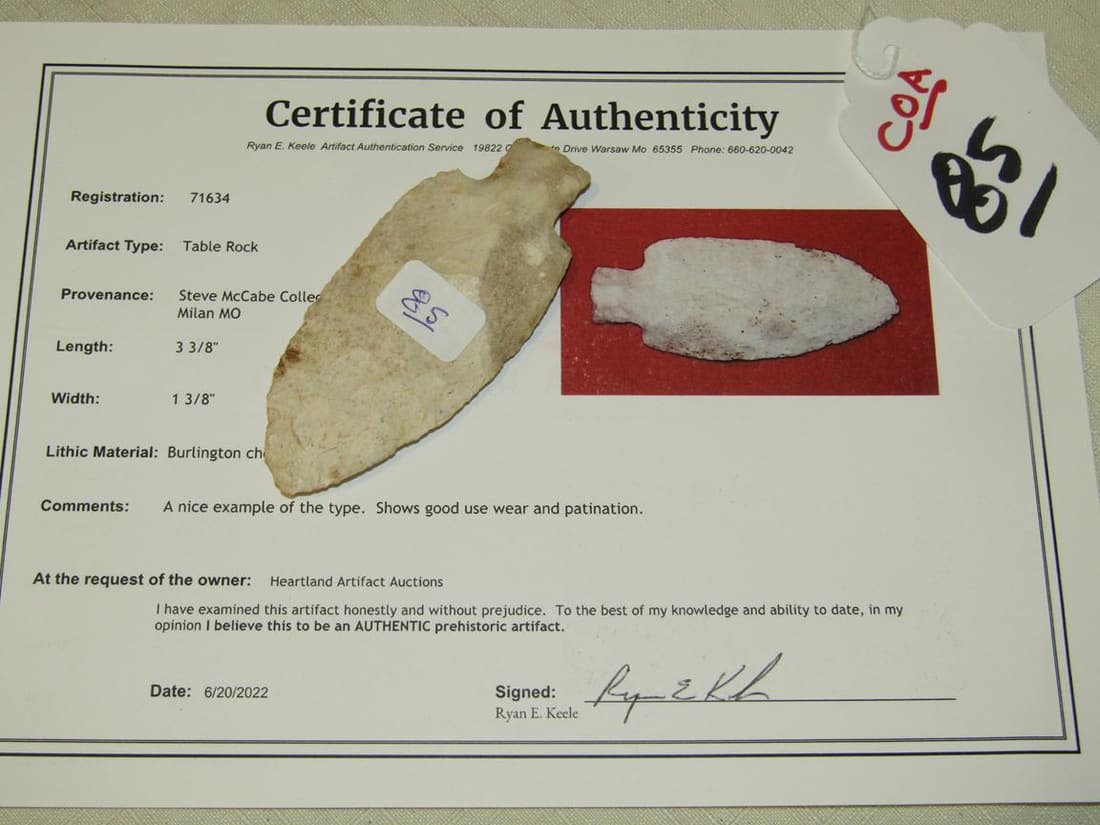 Coa Table Rock Auction