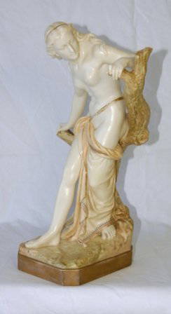 Tall Royal Worcester "bather Surprised" Figure. Lat