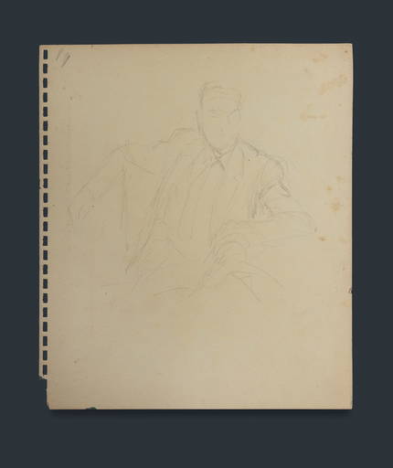 Dobell William (1899 1970), Sir Robert Menzies, Pencil, 32x27cm (sheet)