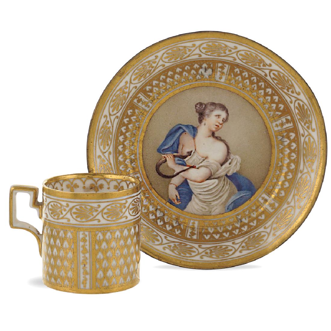 Polychrome and golden porcelain cup with saucer - May 21, 2020 ...