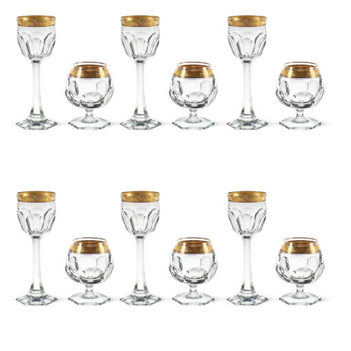 Crystal Liqueur Glasses (12) Bohemia, 20th Century